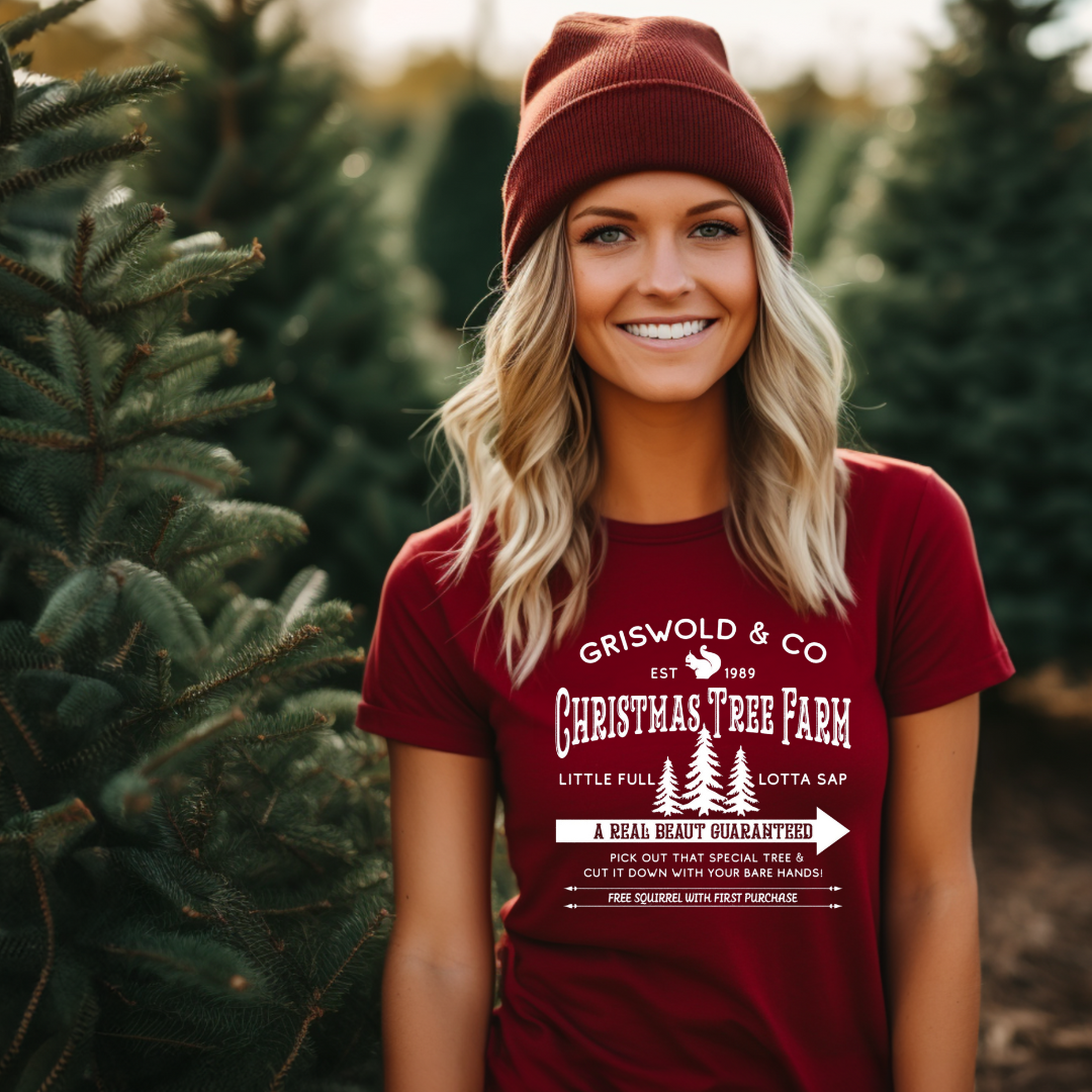 Screen Print Transfer - Gris Christmas Tree Farm – Small Biz Shipping Co