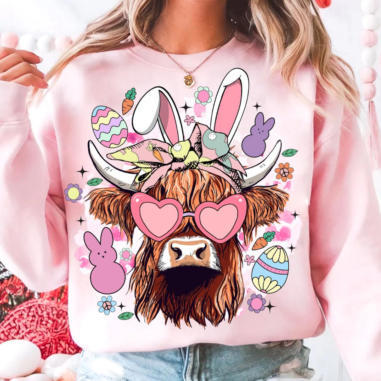 DTF Full Color Transfer - Highland Cow Bunny Ears – Small Biz Shipping Co