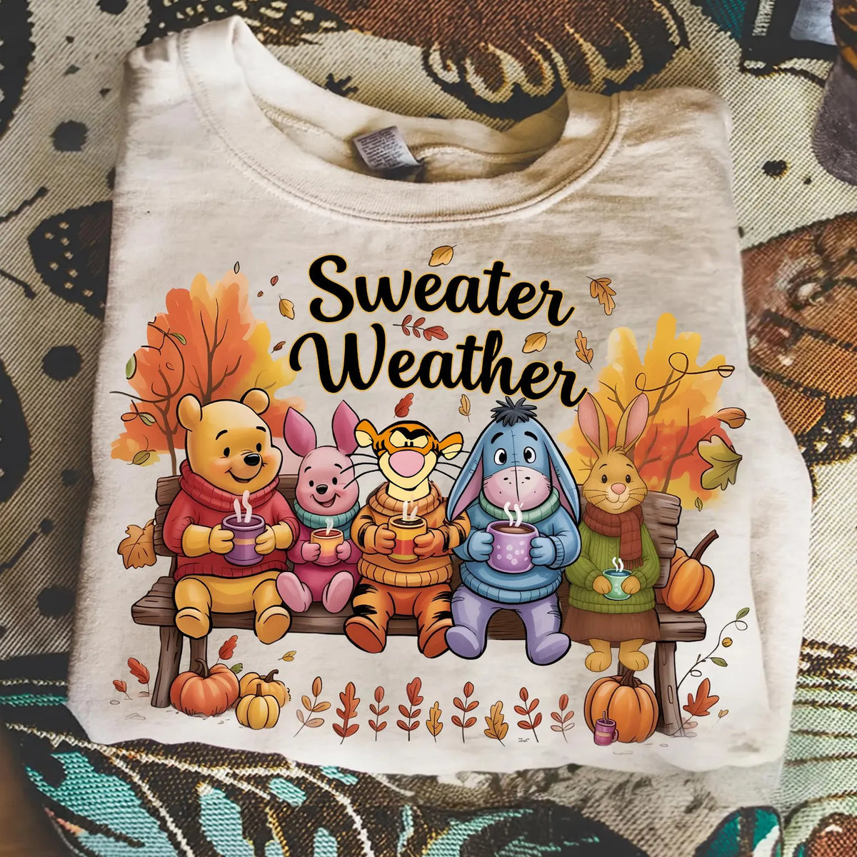 DTF Full Color Transfer - Sweater Weather Bear – Small Biz Shipping Co